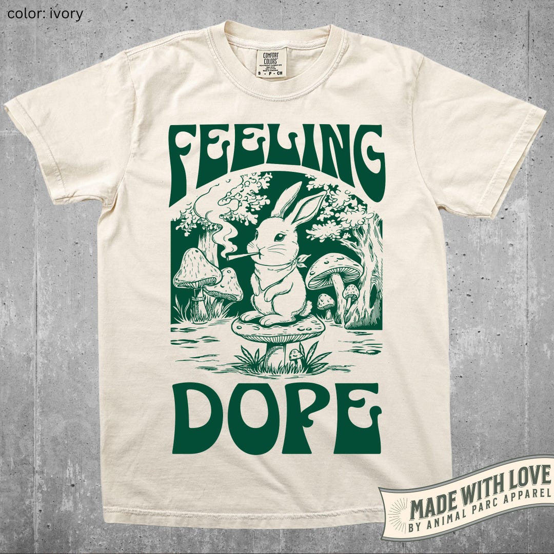 Feeling Dope Bunny Vintage Shirt 420 Weed Shirt Rabbit Getting High ...