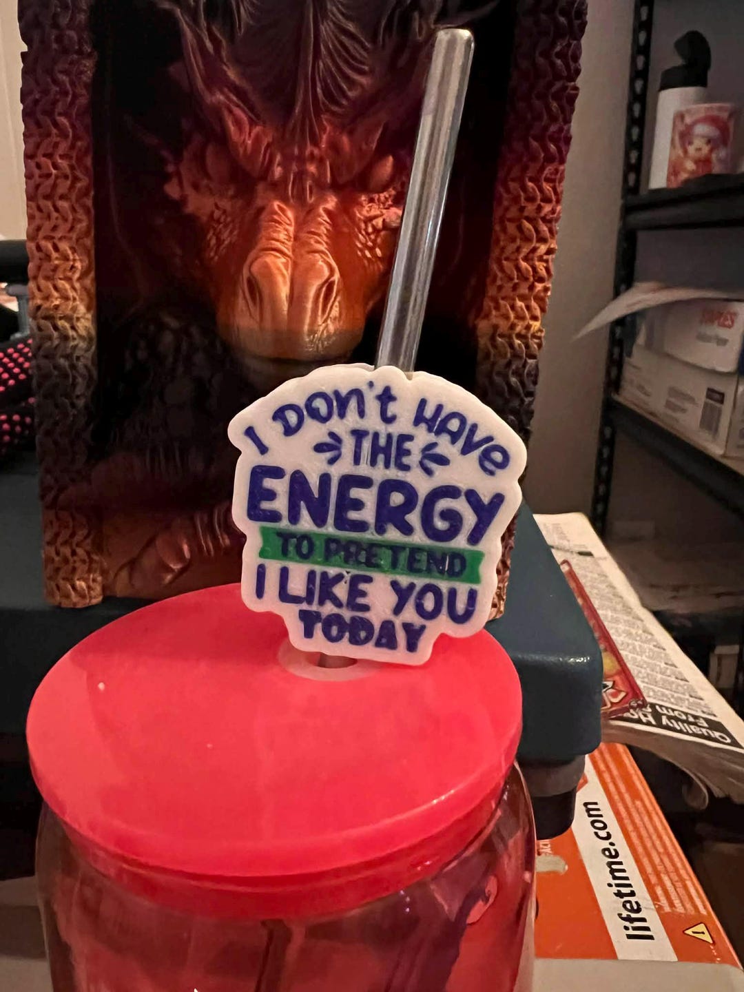 I Don't Have the Energy Straw Topper - Etsy