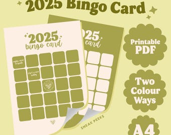 2025 Bingo Card, 2025 Vision Board, 2025 Manifestation, 2025 New Year's ...