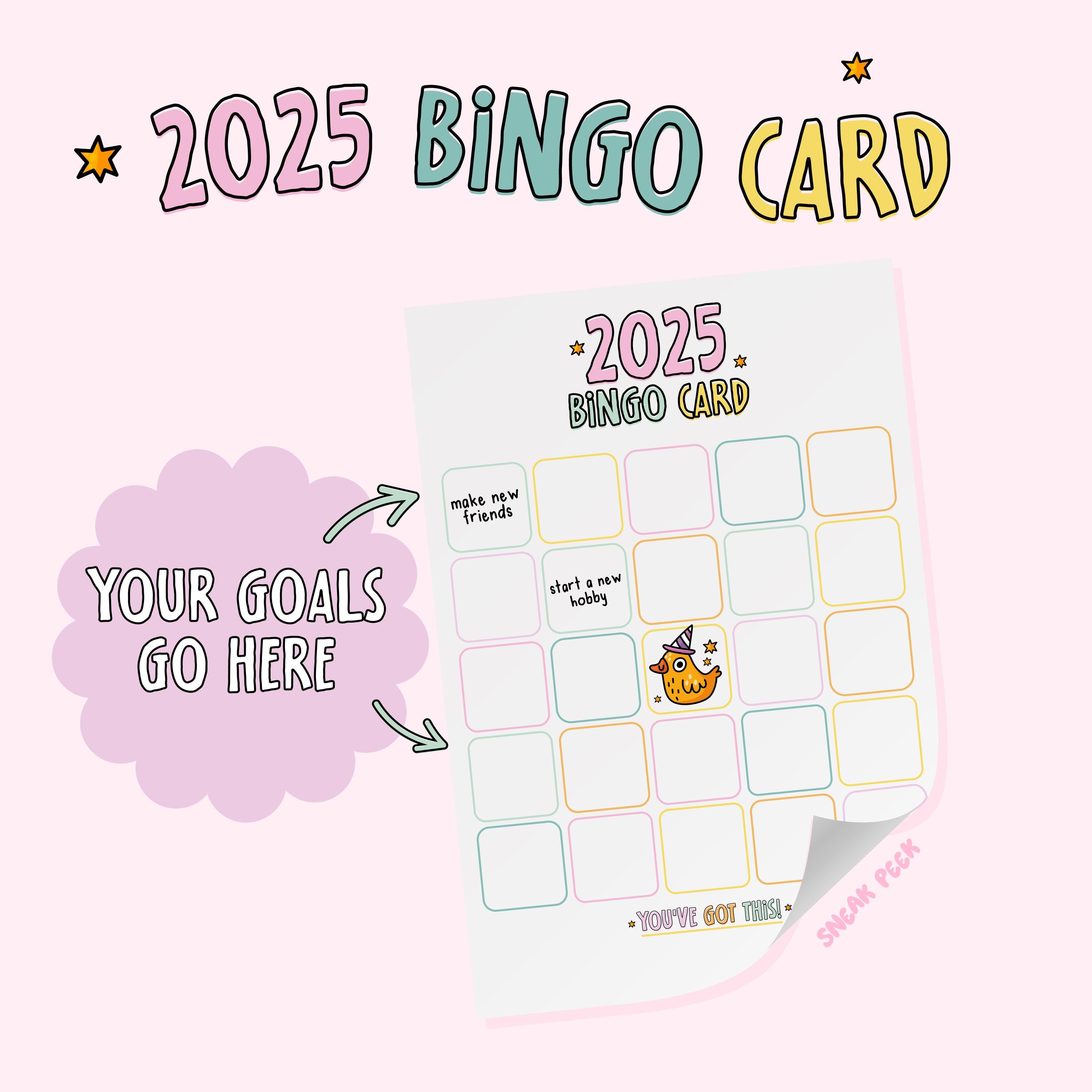 2025 Bingo Card, 2025 Vision Board, 2025 Manifestation, 2025 New Year's ...