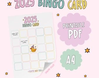 2025 Bingo Card, 2025 Vision Board, 2025 Manifestation, 2025 New Year's ...