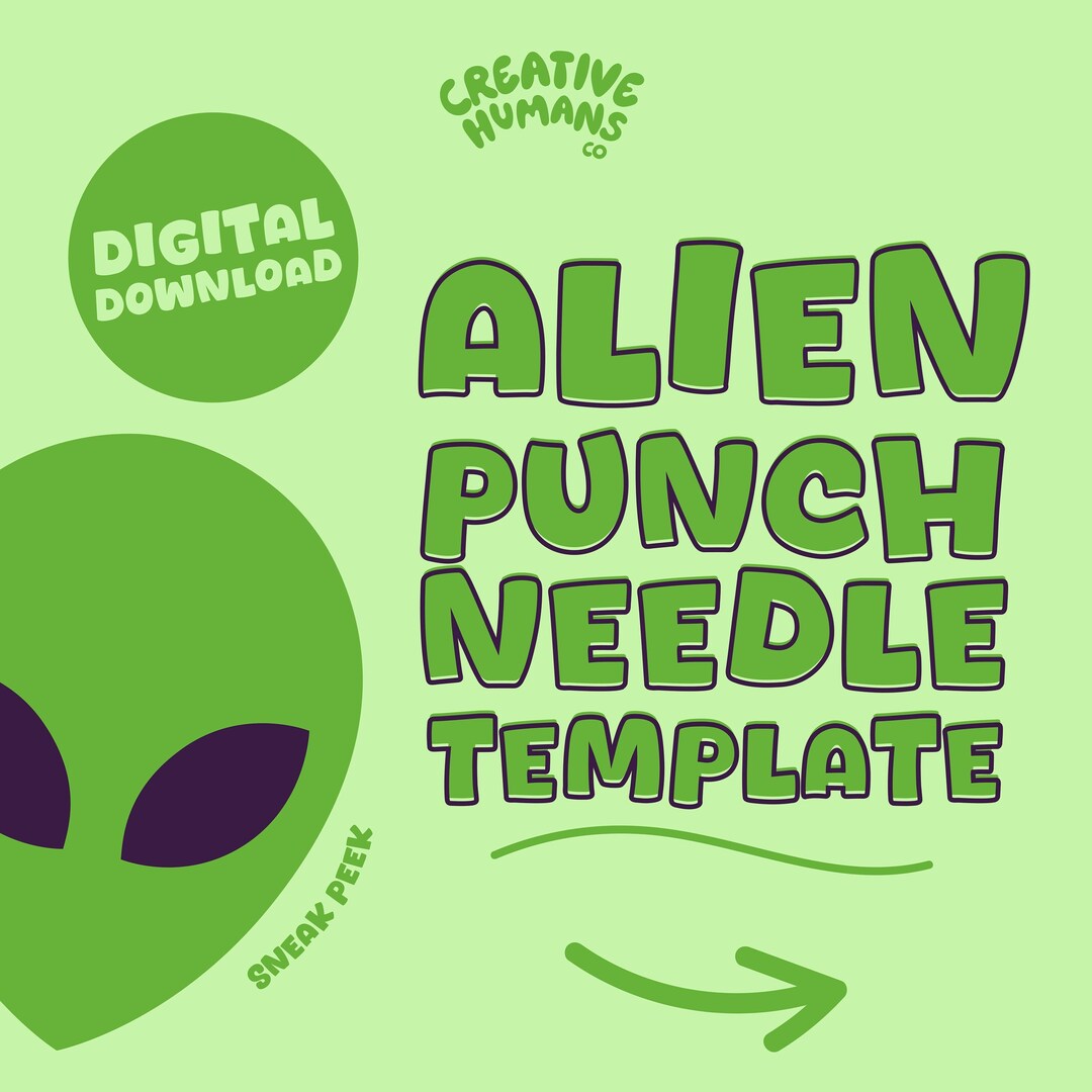 Alien, Coaster Punch Needle Template, Mug Rug, Punch Needle Pattern ...