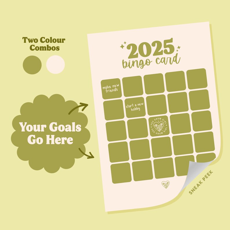 2025 Bingo Card, 2025 Vision Board, 2025 Manifestation, 2025 New Year's ...