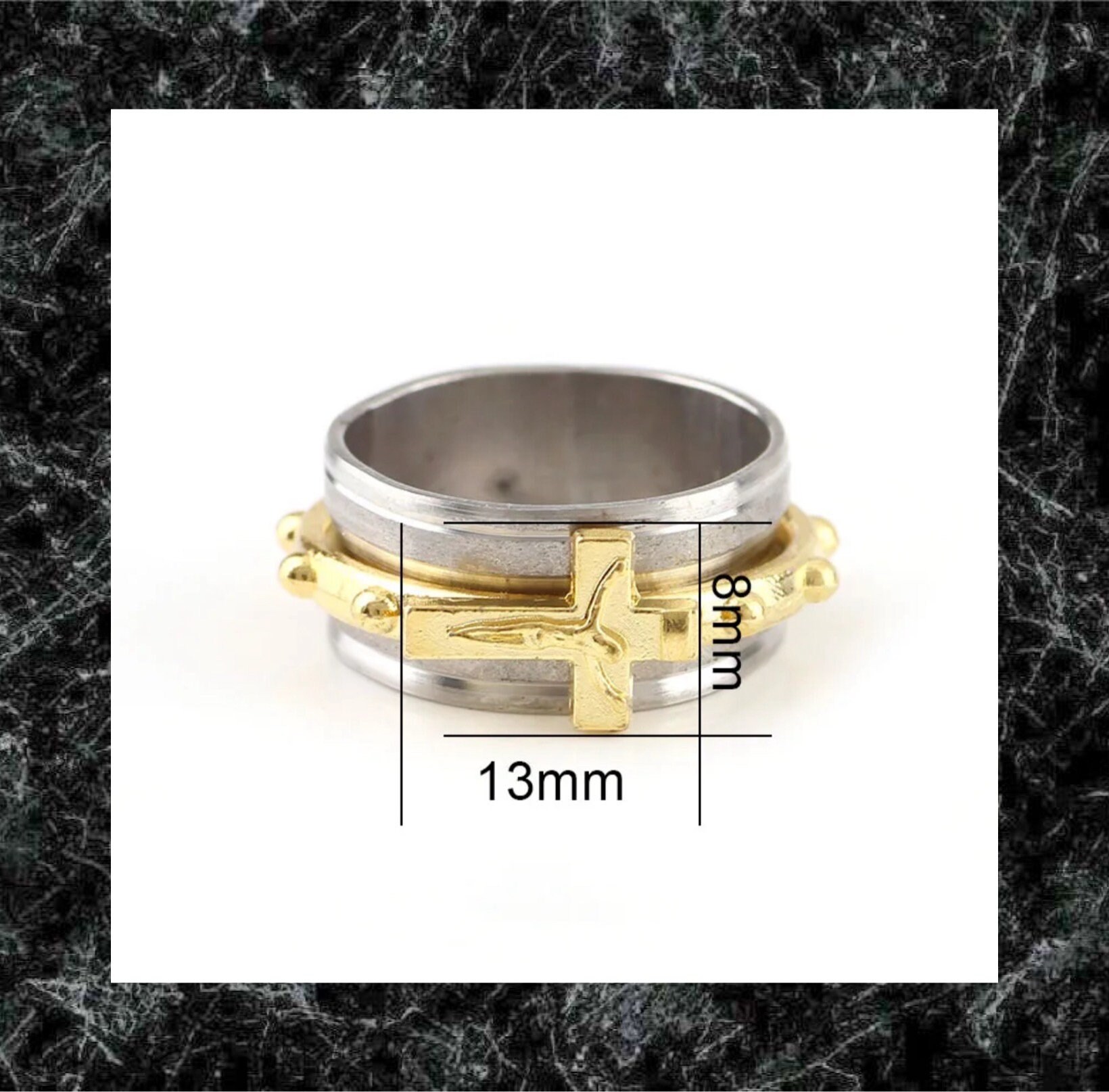 Religious Relief Ring by Shrouded , Jesus Crucifix Cross Spin Ring ...