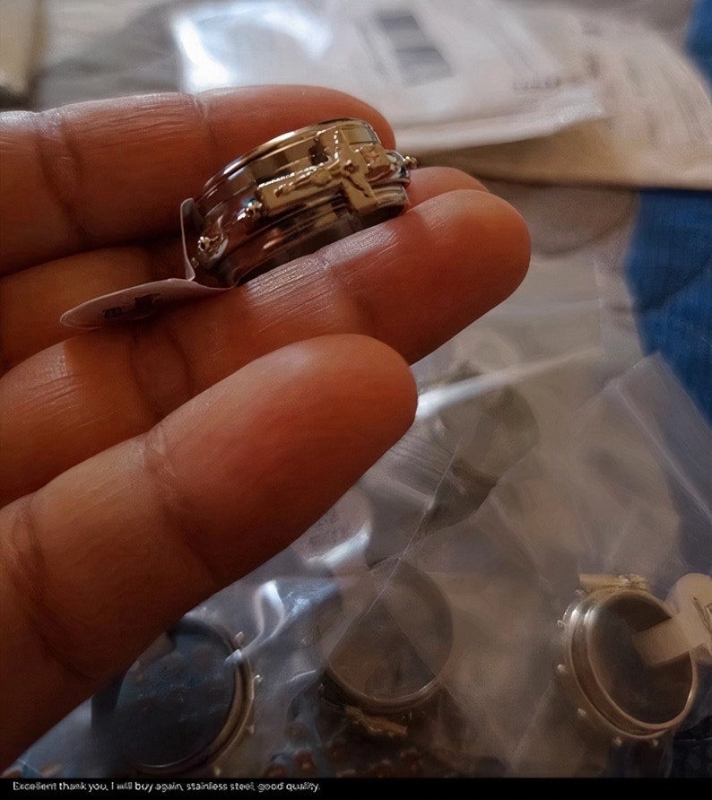 Religious Relief Ring by Shrouded , Jesus Crucifix Cross Spin Ring ...