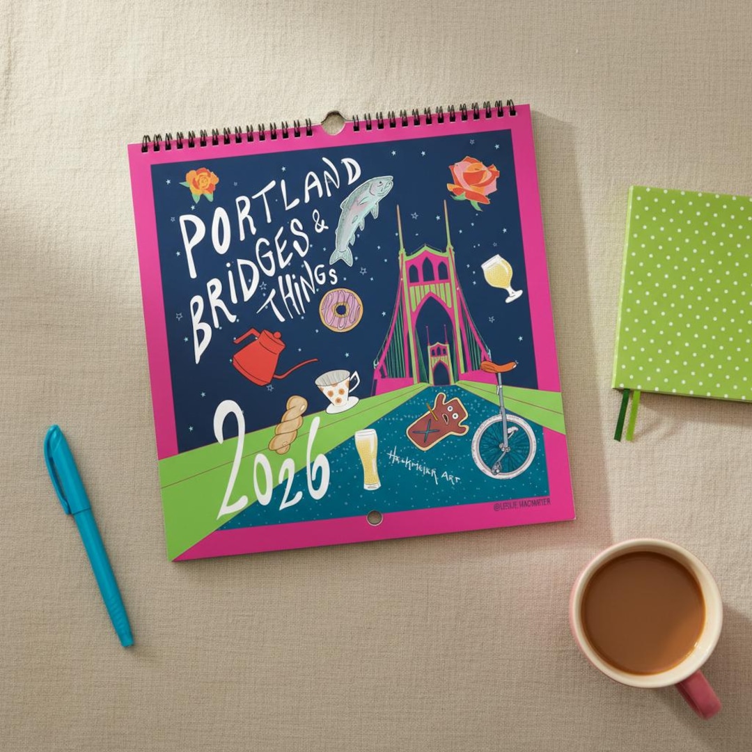 Portland Bridges & Things 2026 Illustrated Calendar - Etsy