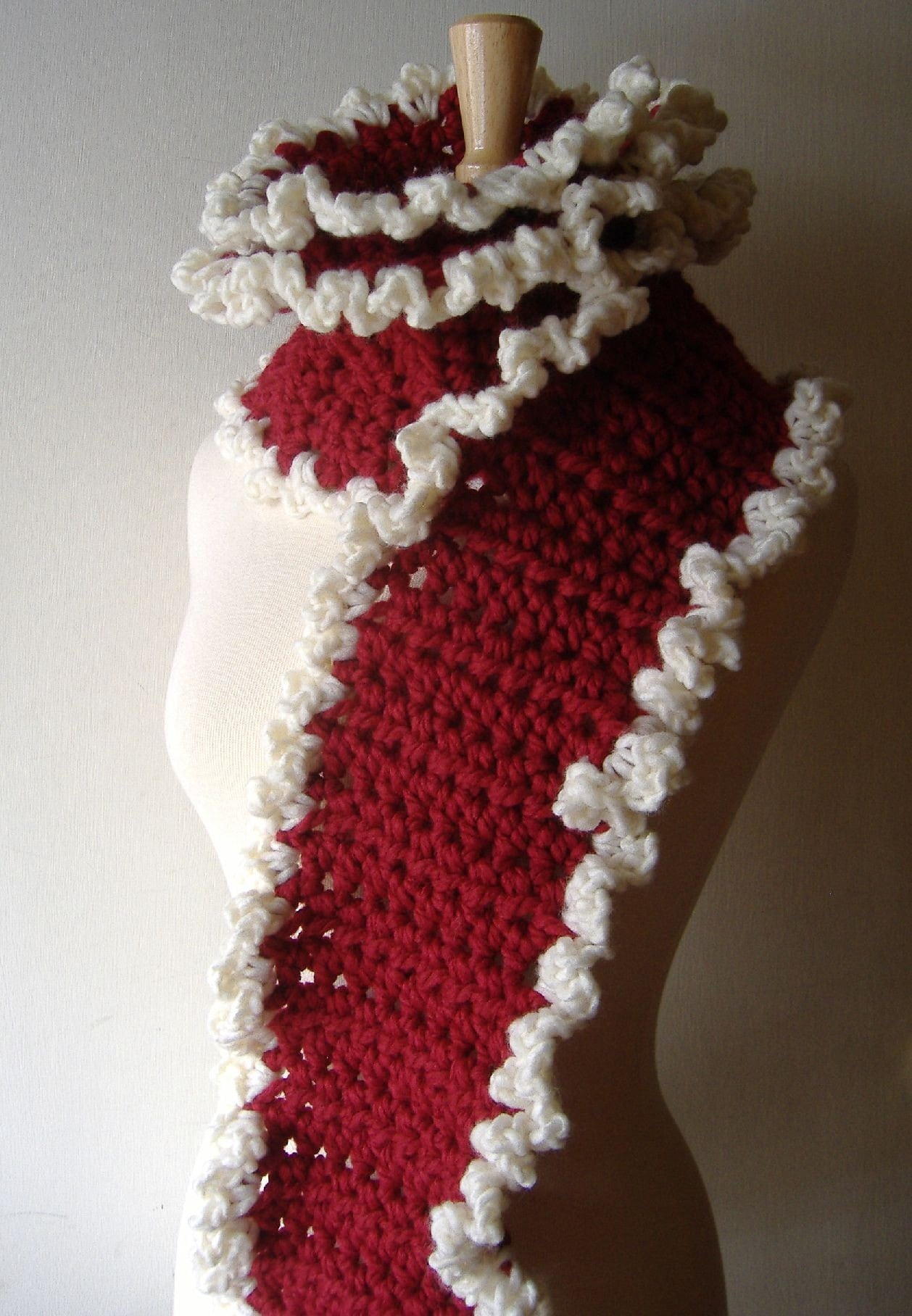 Chunky Scarf, Women's Scarf, Crochet Scarf, Valentine Love Ruffles ...