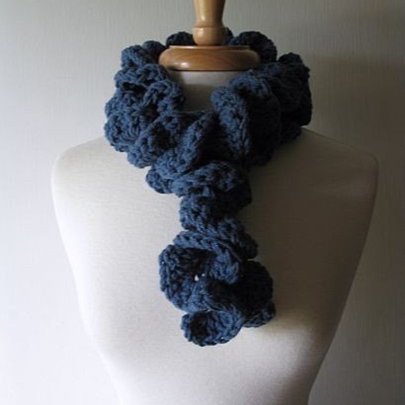 Crochet Ruffle Scarf - Etsy