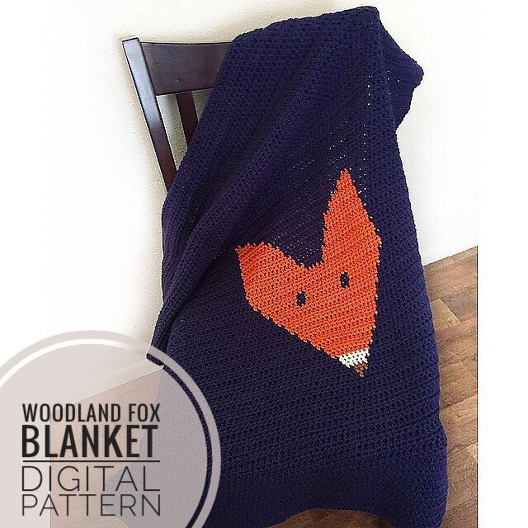 Crochet Pattern Woodland Fox Blanket Pattern, Crochet Blanket Pattern ...