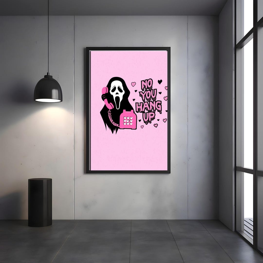 Pink Ghostface Wall Print A3 A4 A5 Sizes Cute Pink Wall Art Scream Face ...