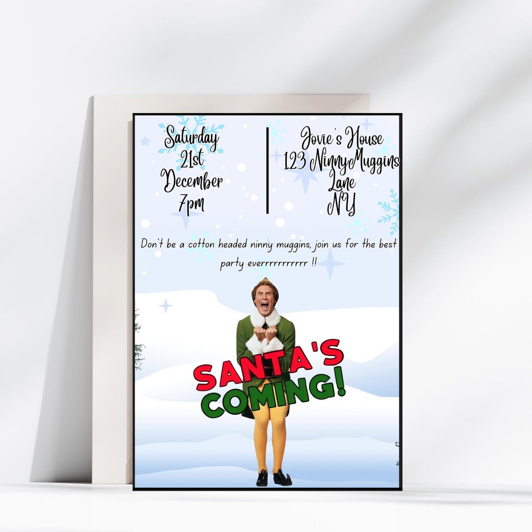 Buddy the Elf Christmas Party Invitation (digital Download) - Etsy