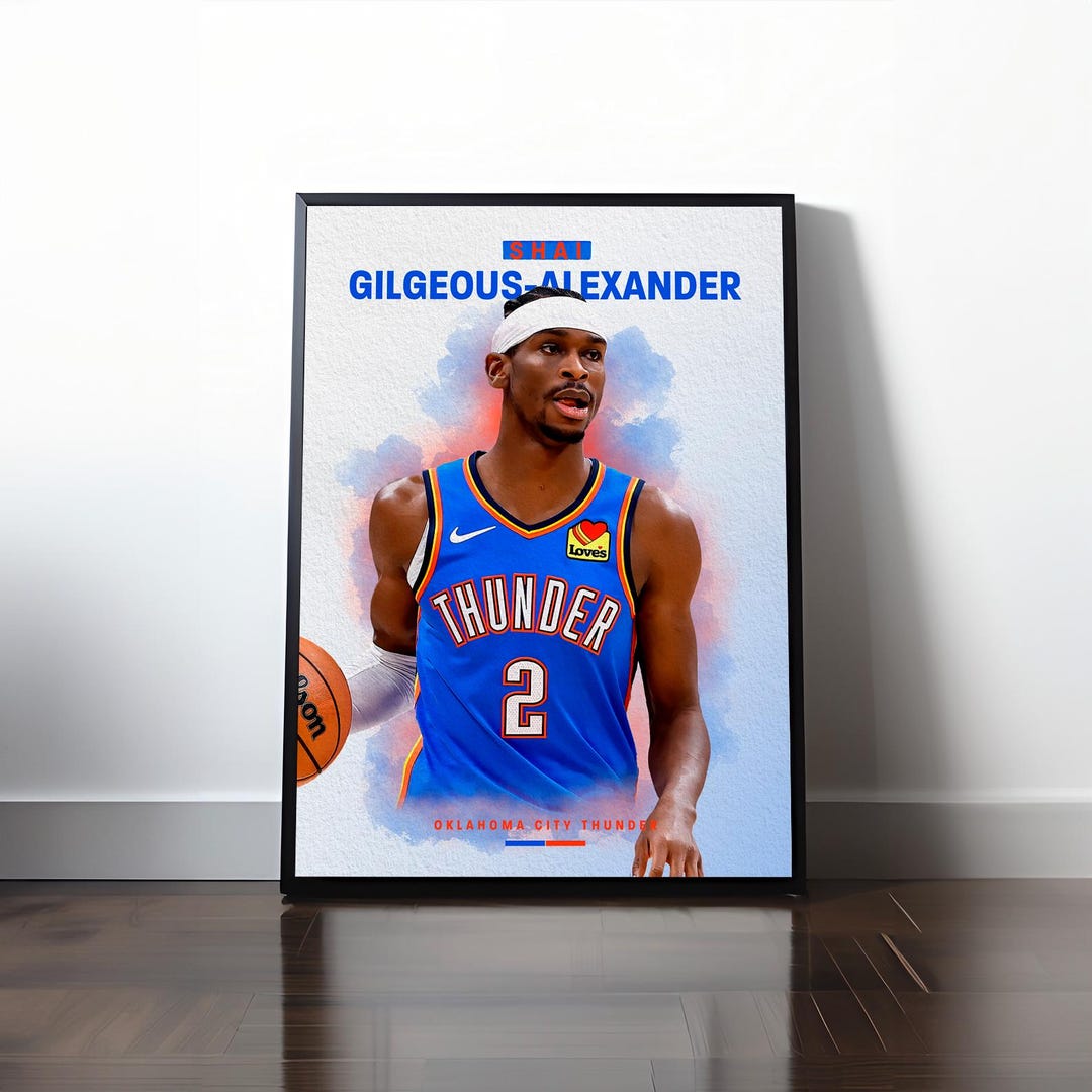 Shai Gilgeous-alexander Poster, Wall Art, Basketball Print, NBA Poster ...