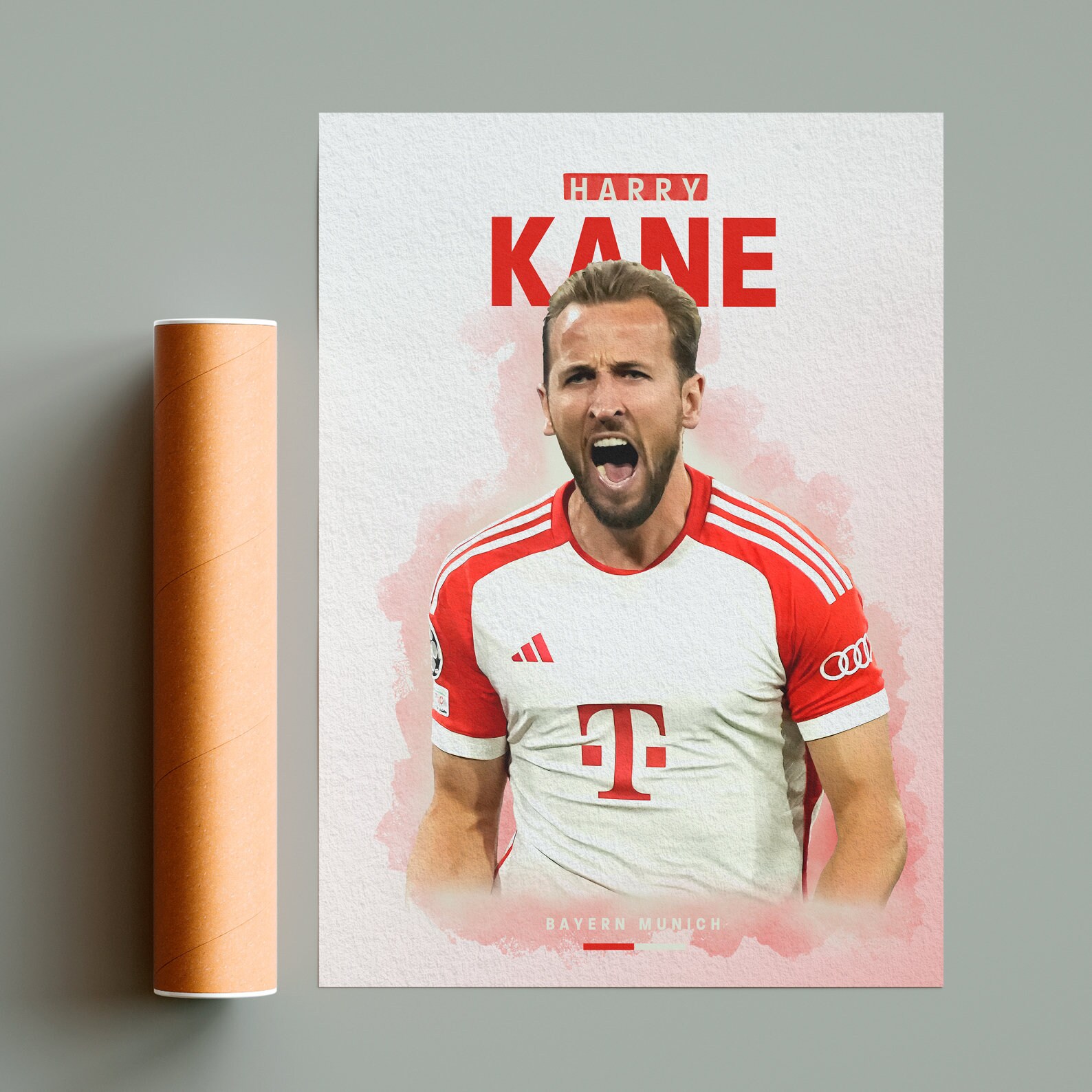 Harry Kane Poster Football Print Custom Football Wall Art Bayern Munich ...