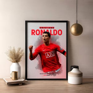 Cristiano Ronaldo Poster Football Print Custom Football Wall Art ...