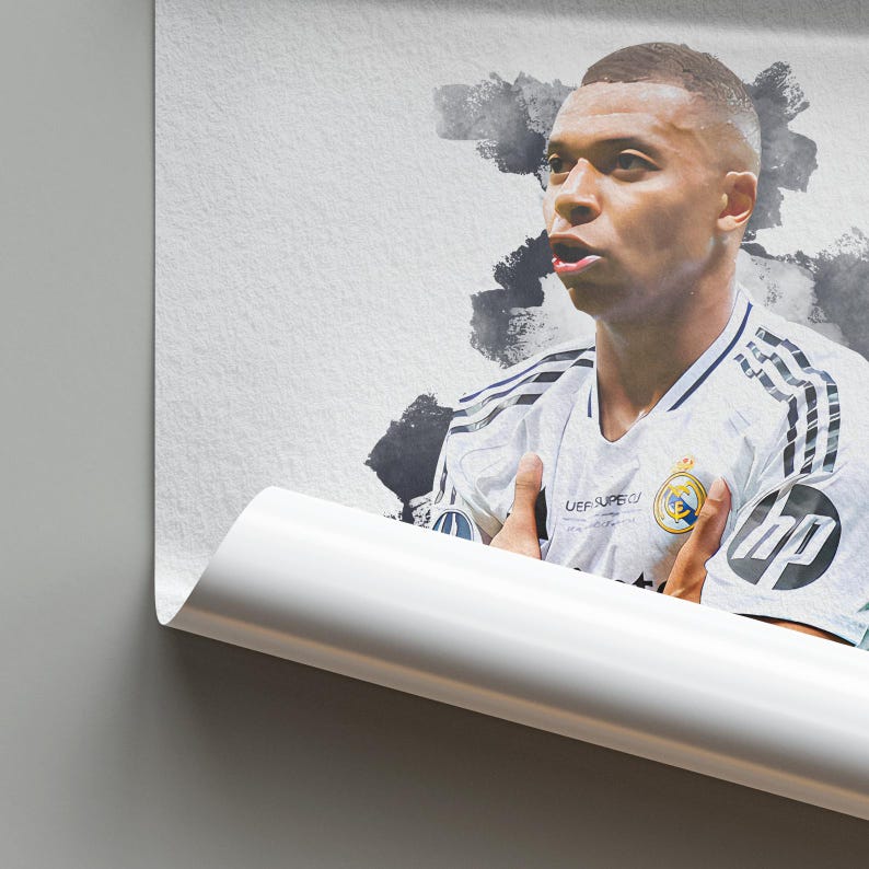 Kylian Mbappé Poster, Football Poster, Soccer Poster, Sports Poster ...