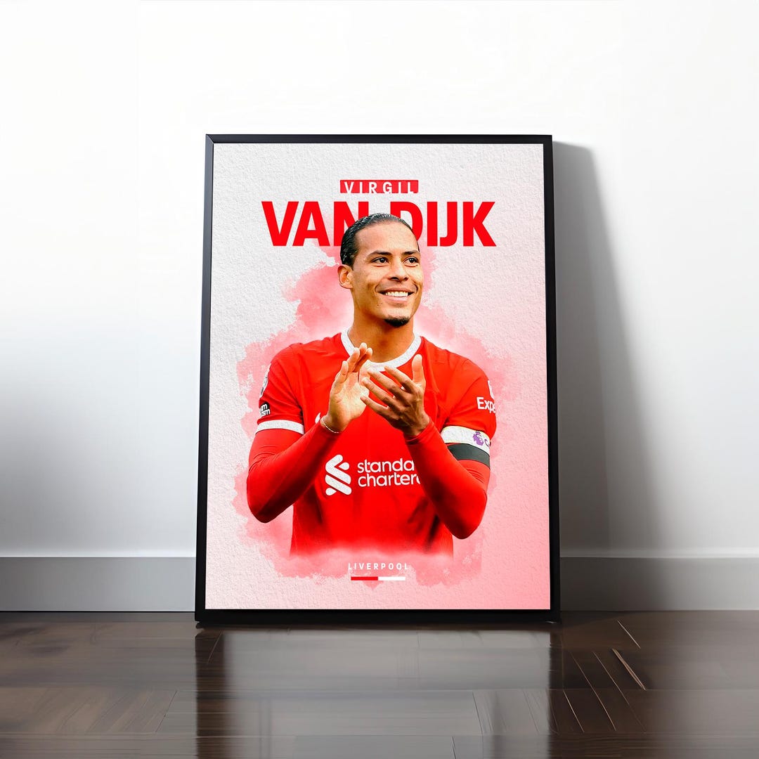 Virgil Van Dijk Poster, Football Poster, Soccer Wall Art, Soccer Prints ...