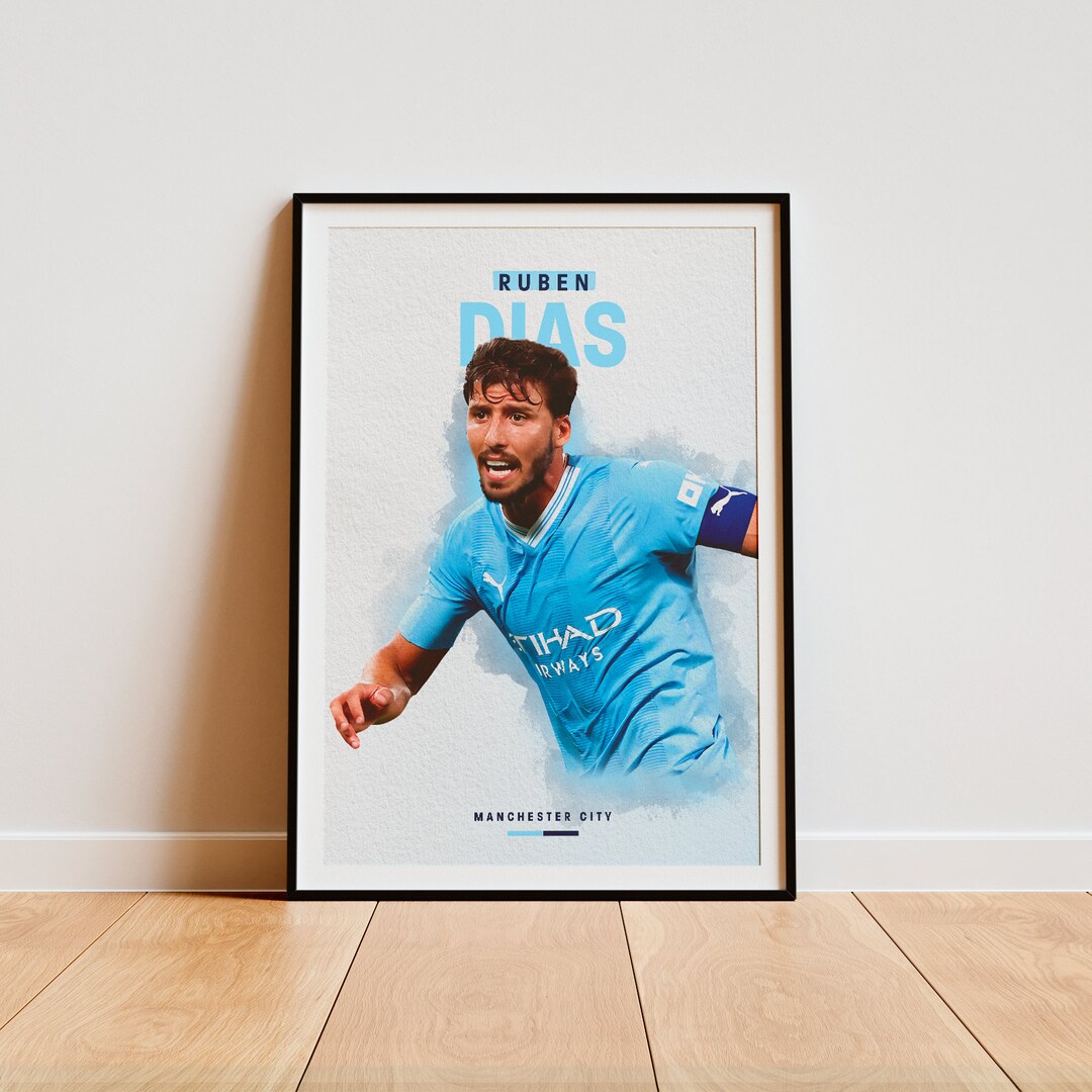 Ruben Dias Poster Football Print Custom Football Wall Art Manchester ...