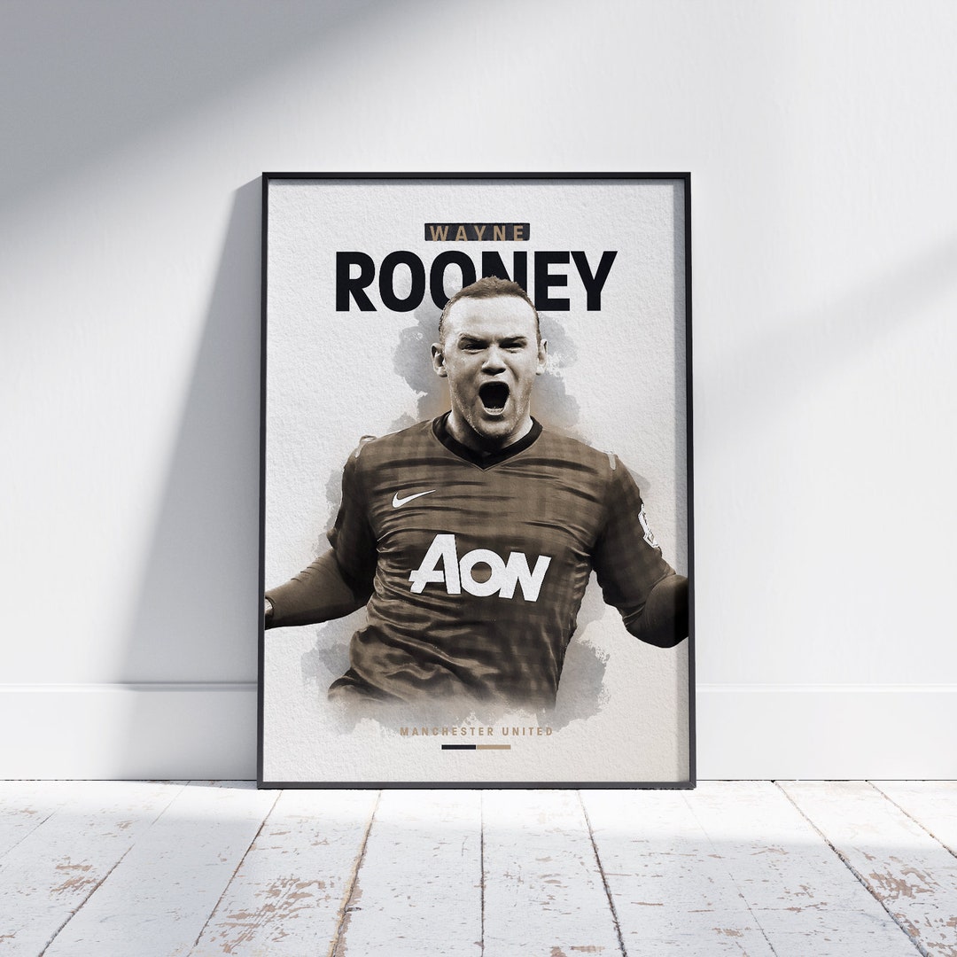 Wayne Rooney Poster Football Print Custom Football Wall Art Manchester ...