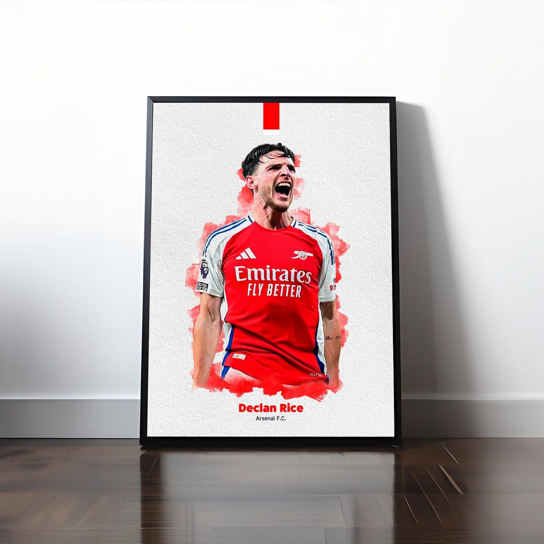 Declan Rice Poster, Football Poster, Sports Print, Soccer Wall Art ...