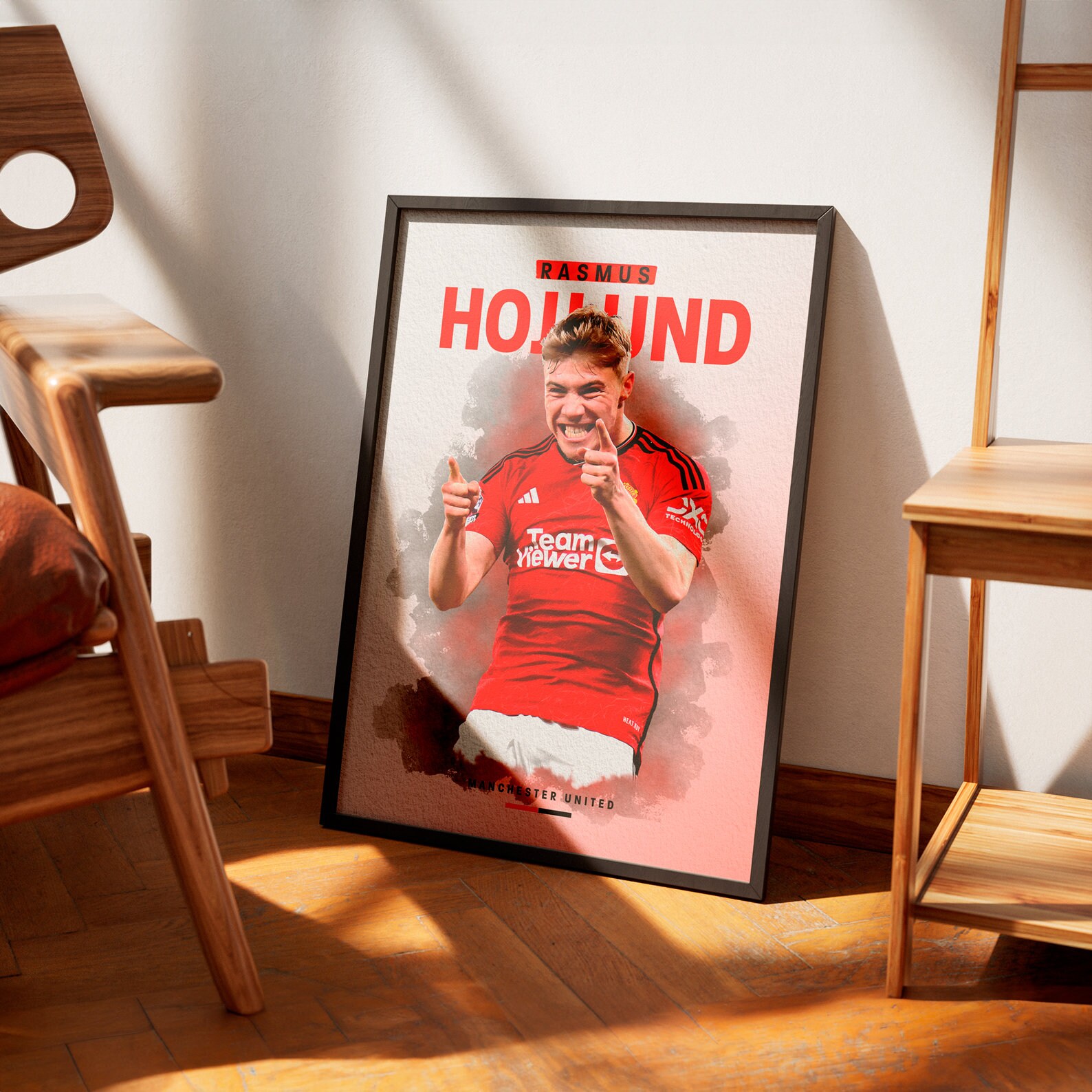 Rasmus Hojlund Football Poster Football Print Custom Football Wall Art ...