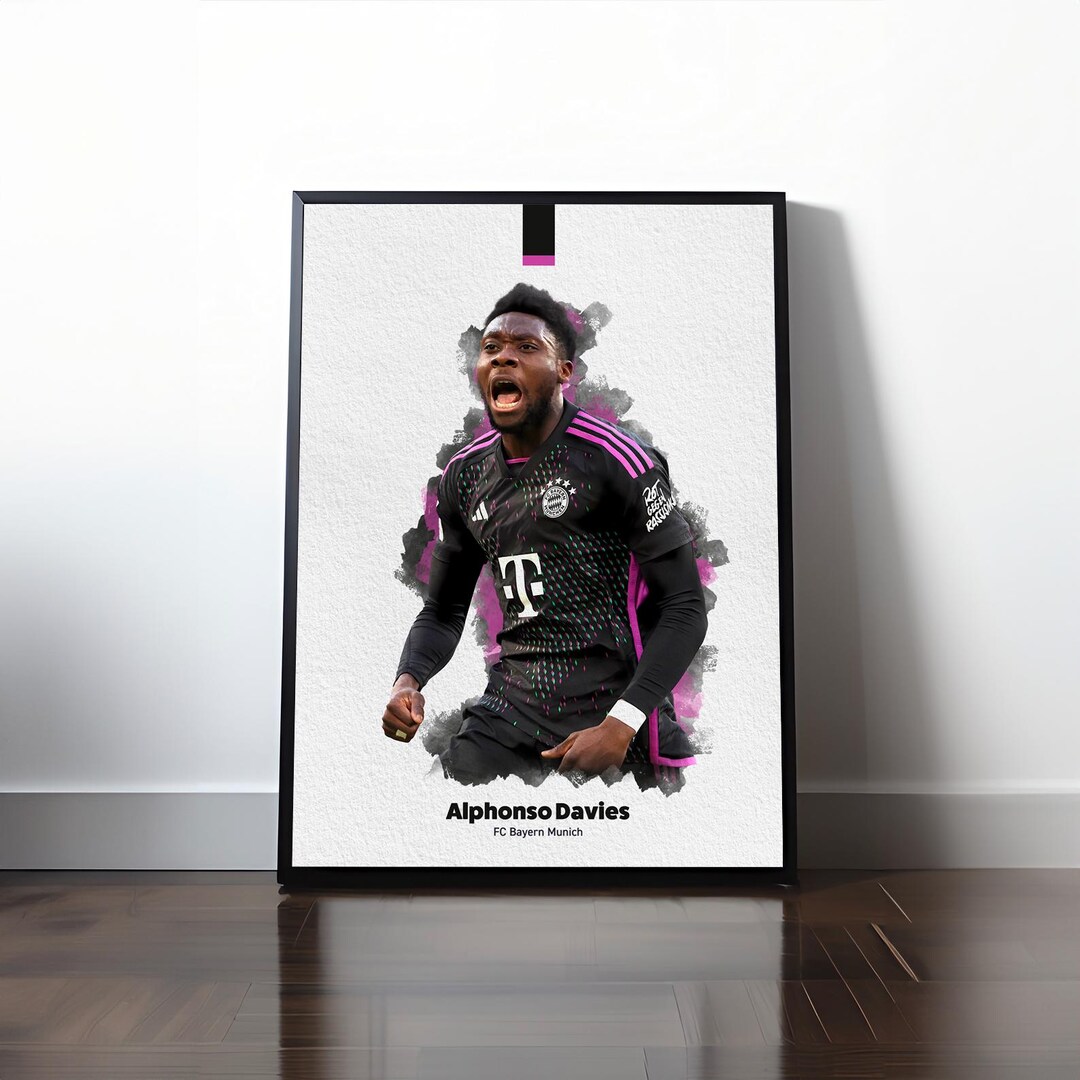 Alphonso Davies Poster, Football Poster, Soccer Wall Art, Soccer Prints ...