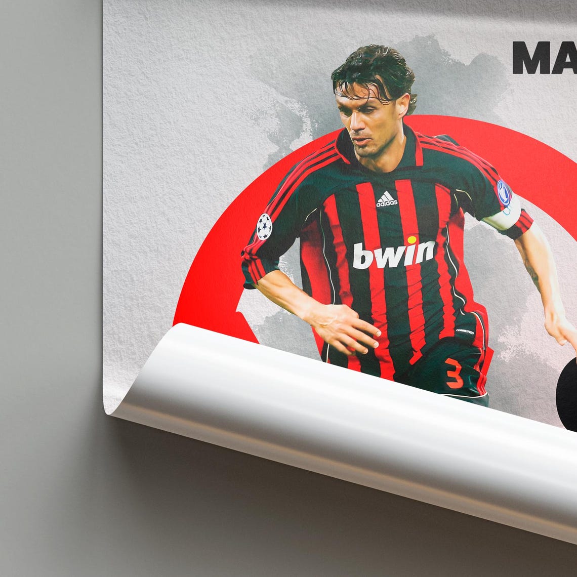 Paolo Maldini Framed Poster, Custom Wall Art, Football Poster, Soccer ...