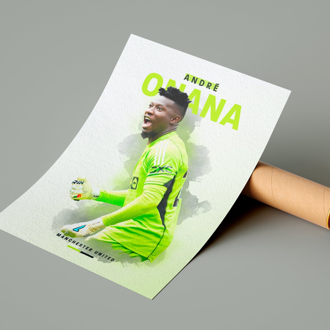André Onana Poster Football Print Custom Football Wall Art Manchester ...