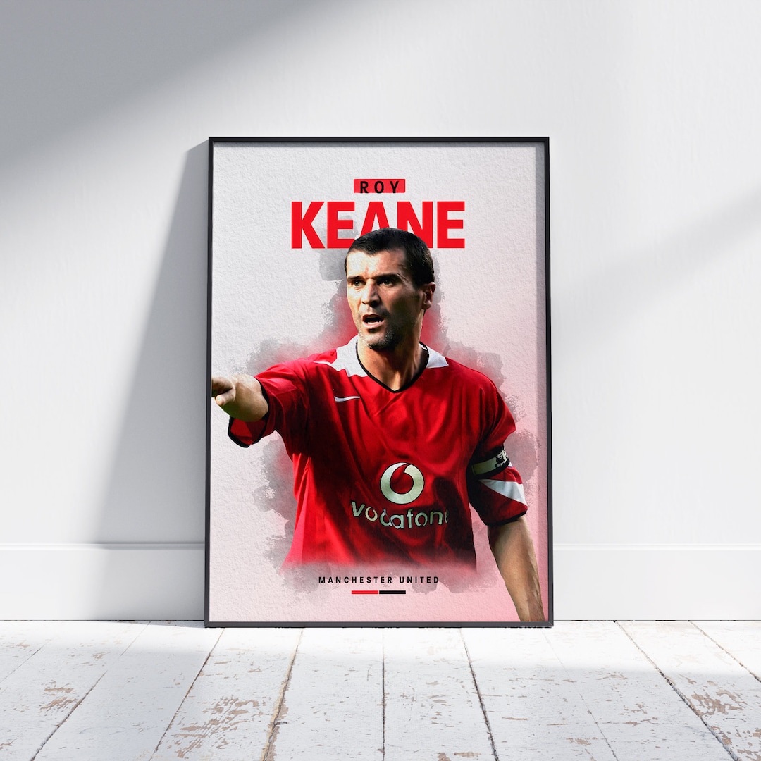 Roy Keane Poster Football Print Custom Football Wall Art Manchester ...