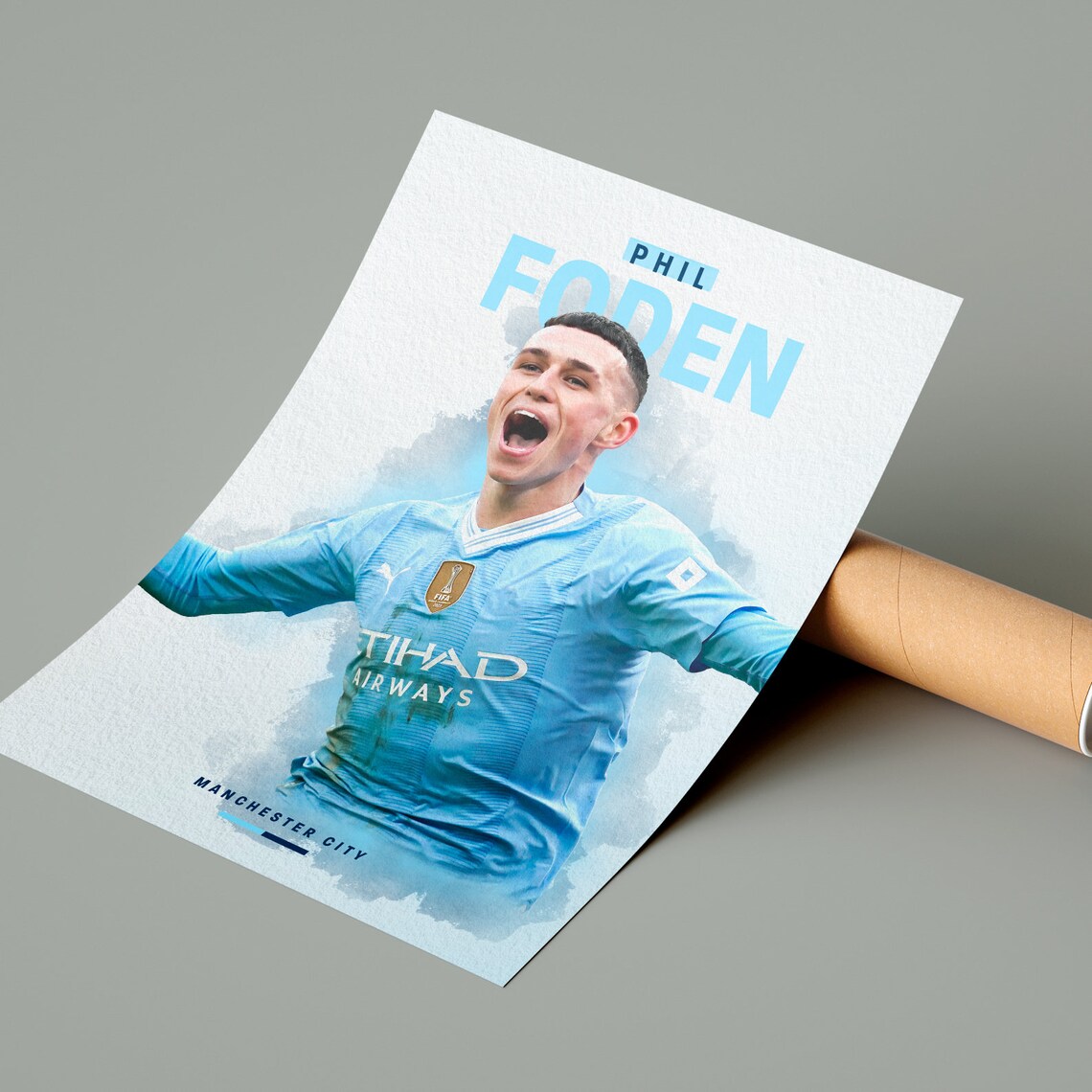 Phil Foden Poster Football Print Custom Football Wall Art Manchester ...