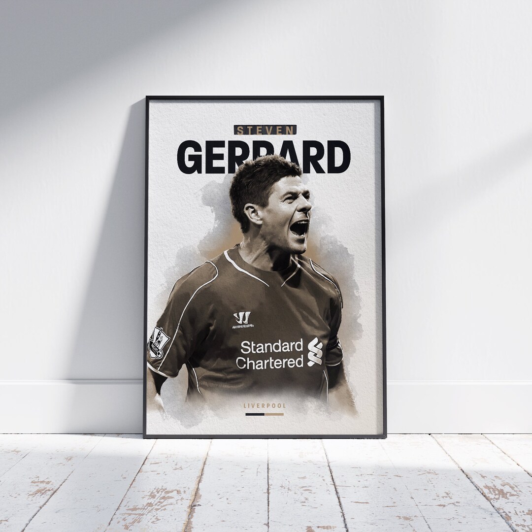 Steven Gerrard Poster Football Print Custom Football Wall Art Liverpool ...