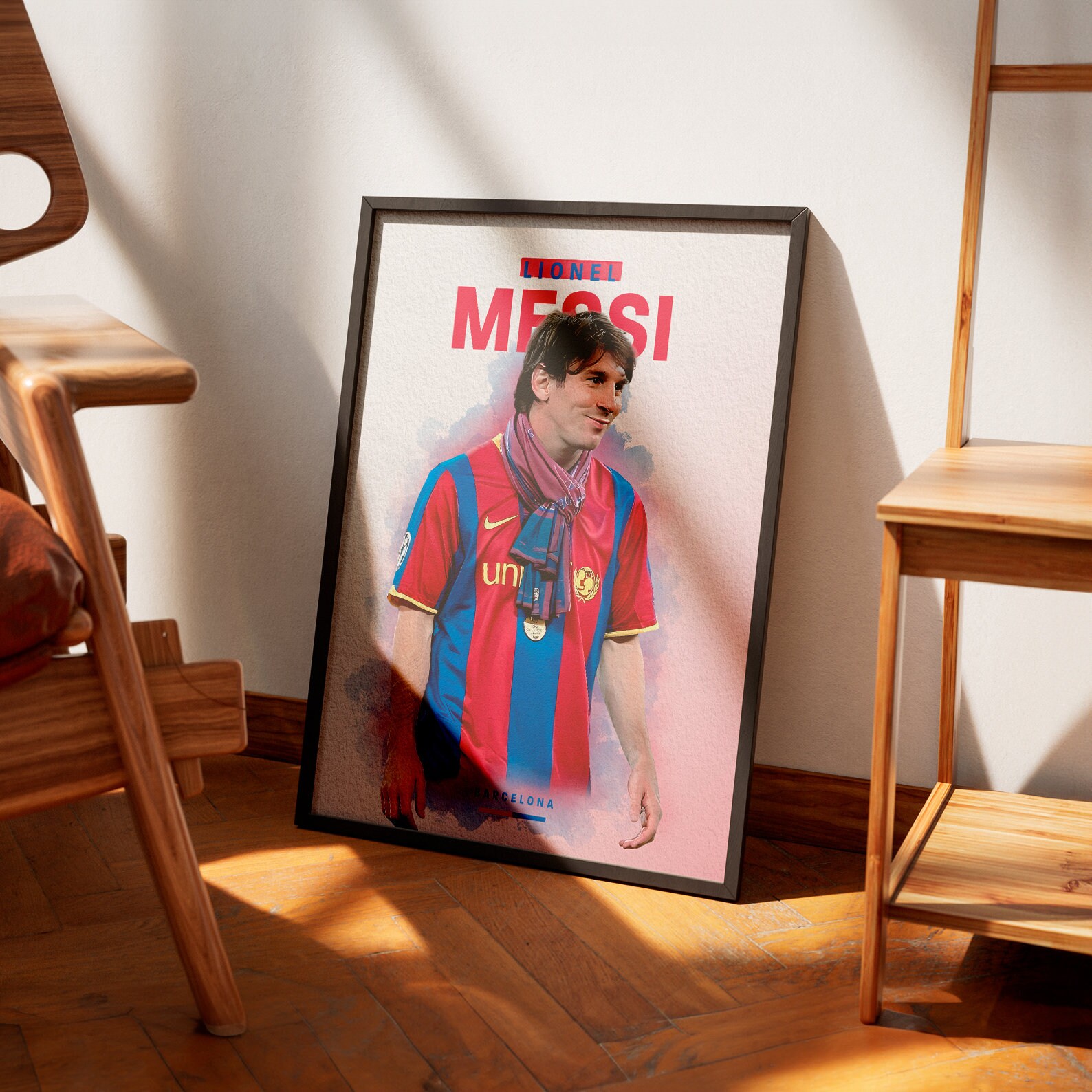 Lionel Messi Poster Football Print Custom Football Wall Art Barcelona ...