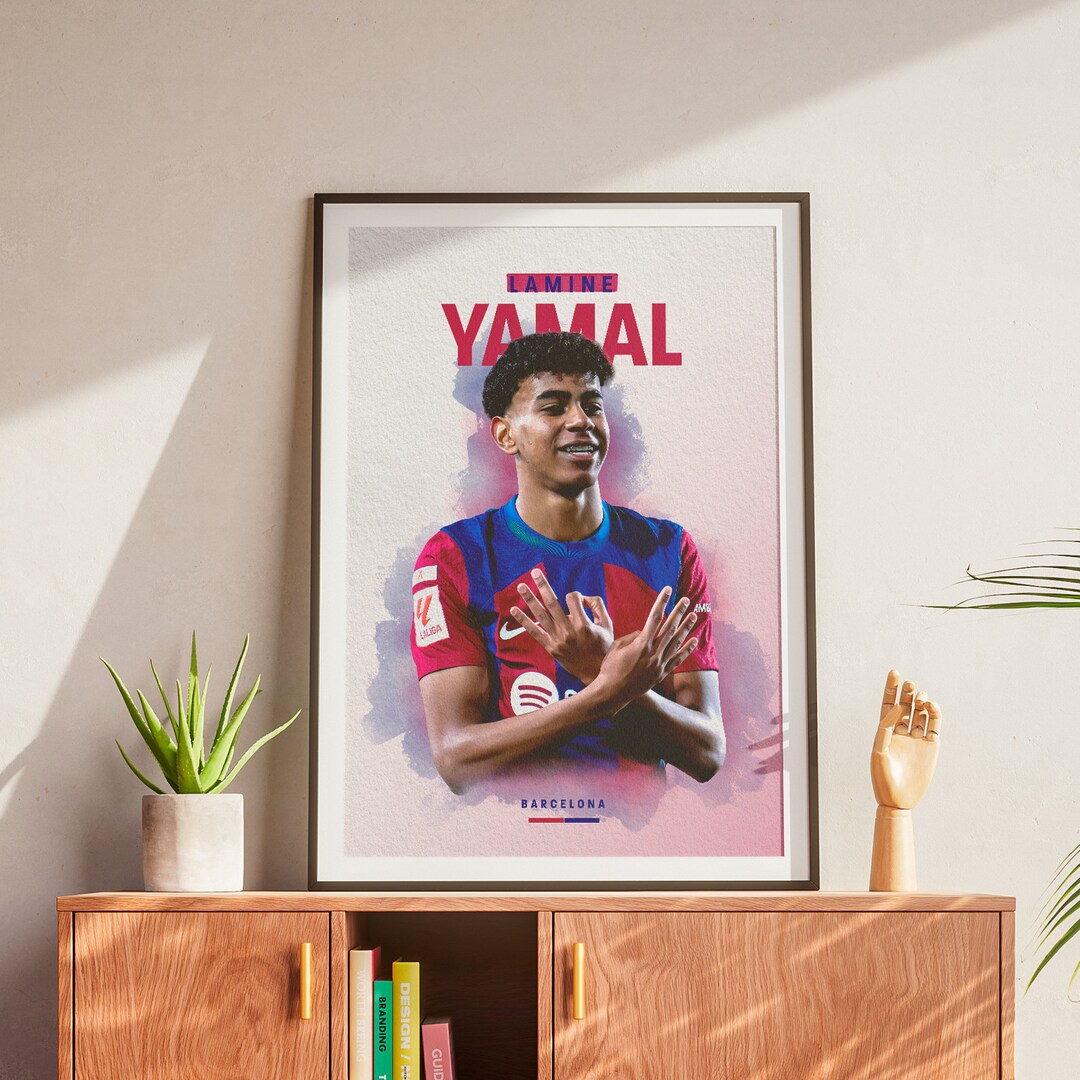 Lamine Yamal Poster Football Print Custom Football Wall Art Barcelona ...