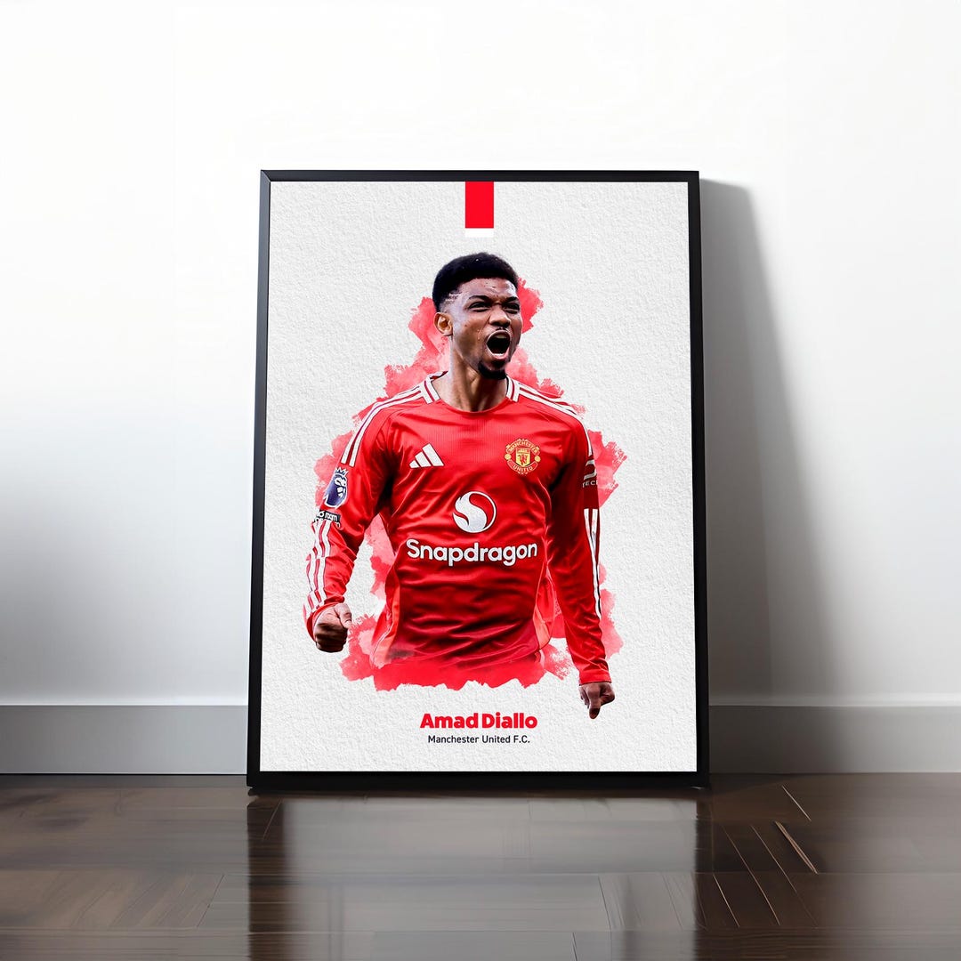 Amad Diallo Poster, Football Poster, Soccer Wall Art, Soccer Prints ...