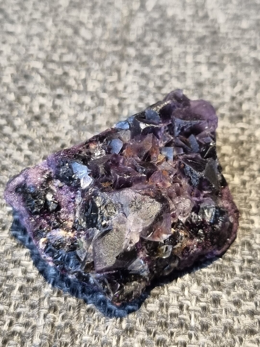 Okorusu Dark Purple Fluorite With Schorl and Quartz Crystallisation ...