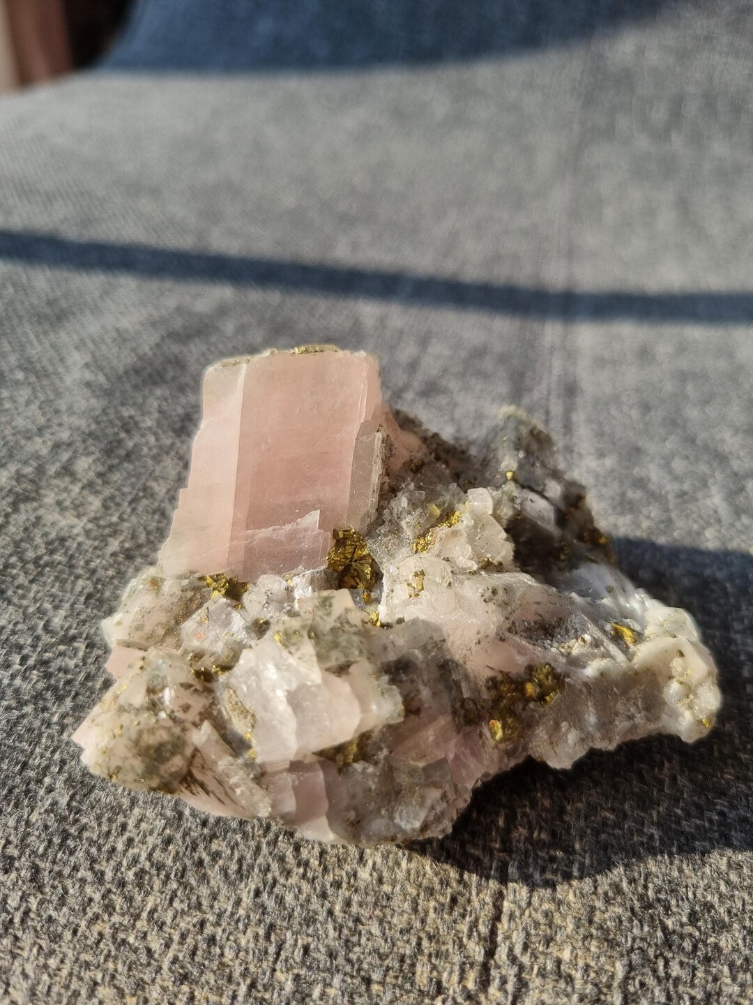 RARE! Pink Dolomite With Shimmering Golden Pyrite From Hubei, Mineral ...