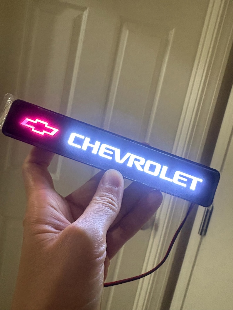 Chevrolet Chevy Logo LED Light Car Front Grille Name Badge Illuminated ...