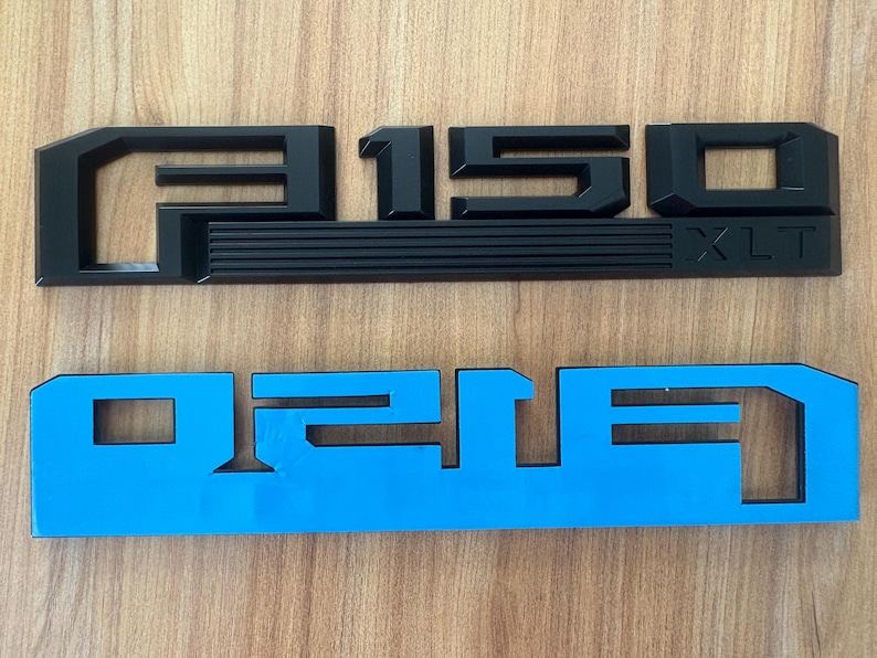 2PCS F150 XLT LARIAT Side Fender Emblems for Raised Letter Badge Glossy ...