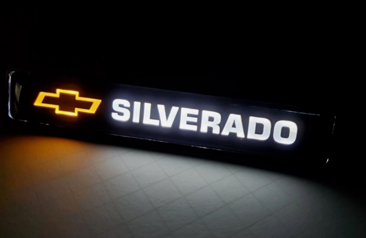 SILVERADO LED Logo Grille Light Emblem for Truck Front Illuminated Name ...