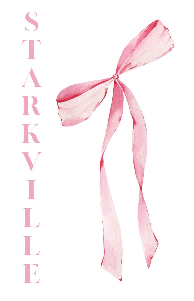 Digital Print Mississippi State Preppy Bow - Etsy