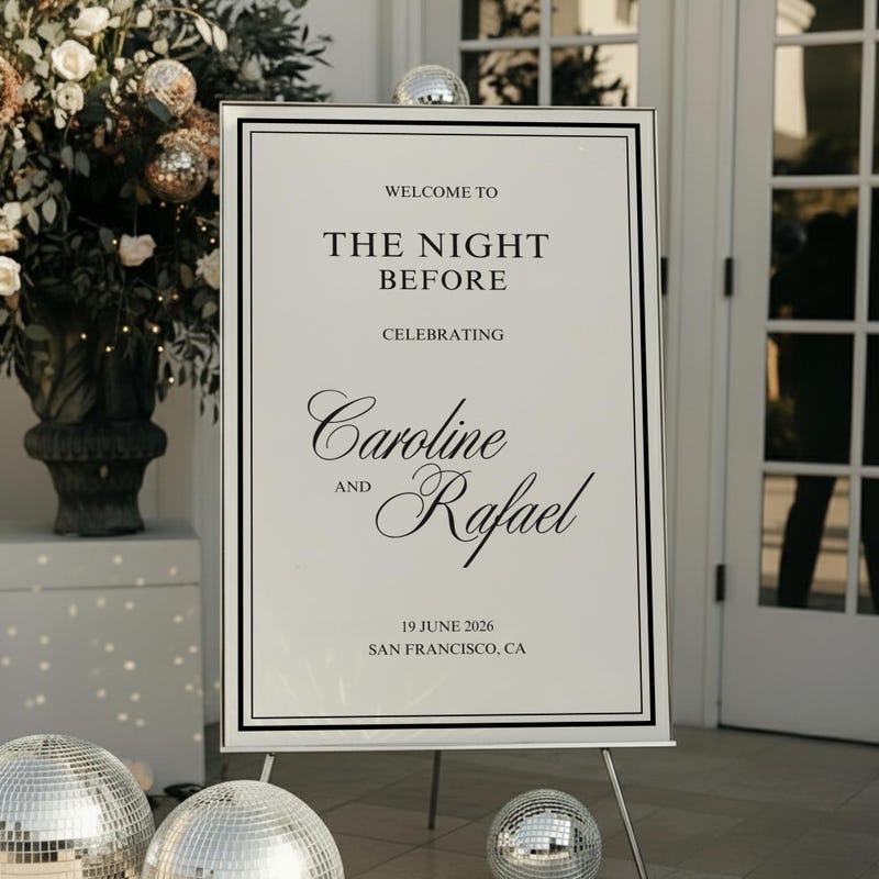 The Night Before Welcome Sign - Etsy