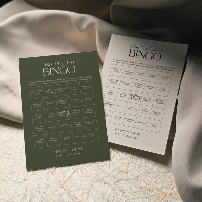 Find the Guest Bingo, Printable Icebreaker Table Games for Guests, Fun ...