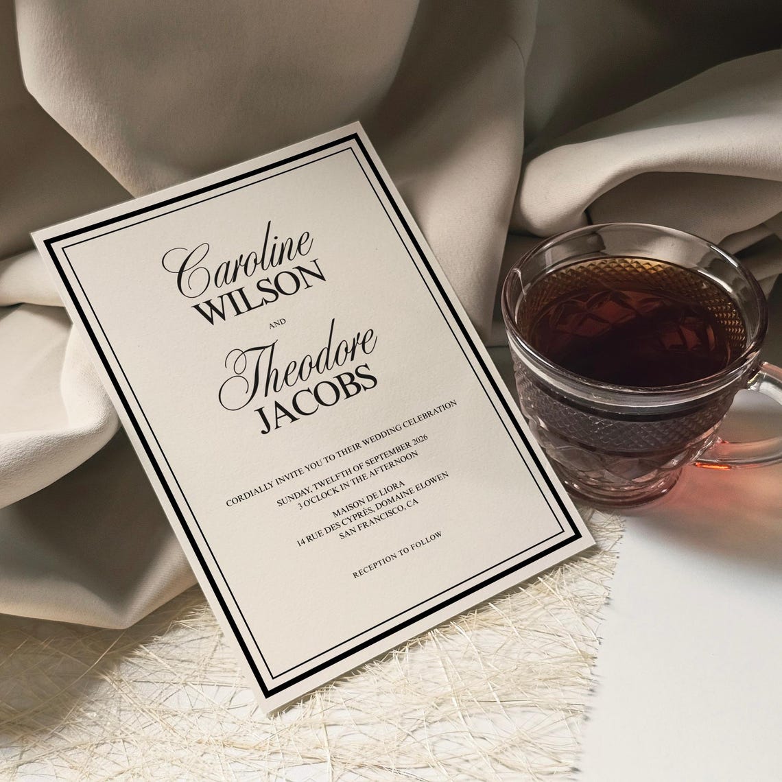 Classic Old Money Wedding Invitation Suite Template, Elegant Minimalist ...