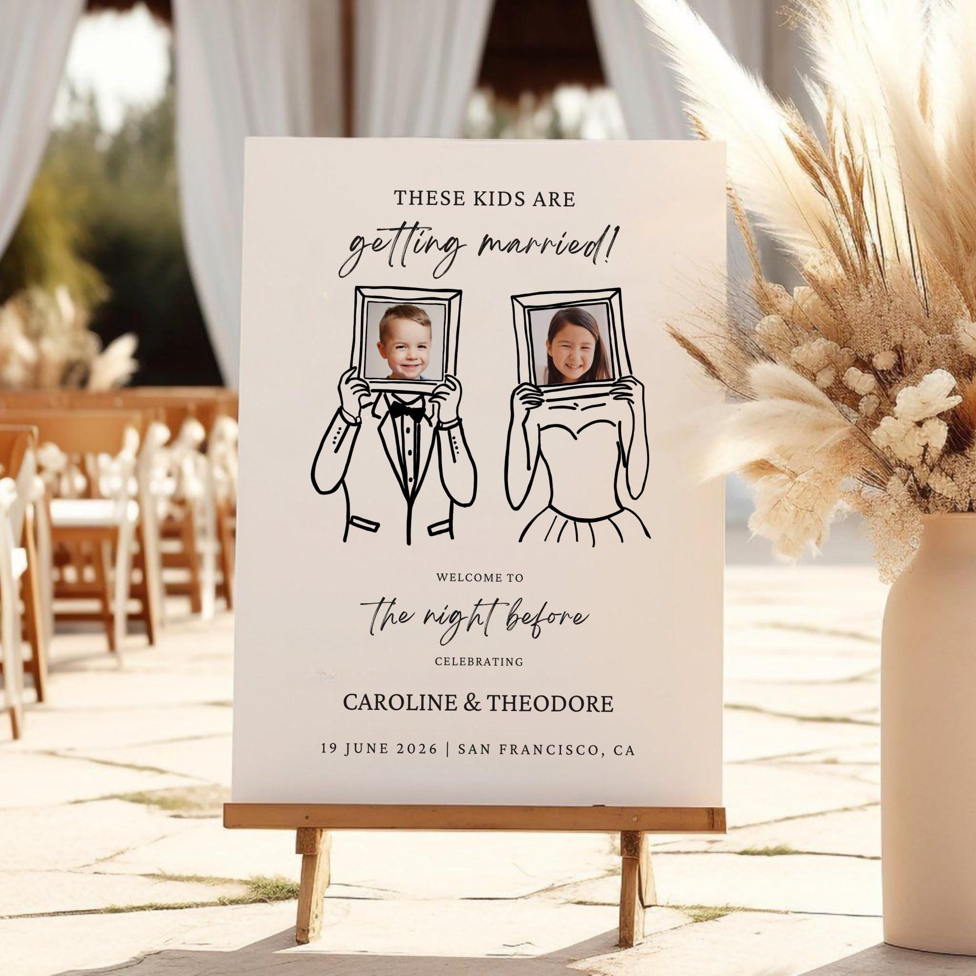 These Kids Are Getting Married Sign With Photo, Rehearsal Dinner ...