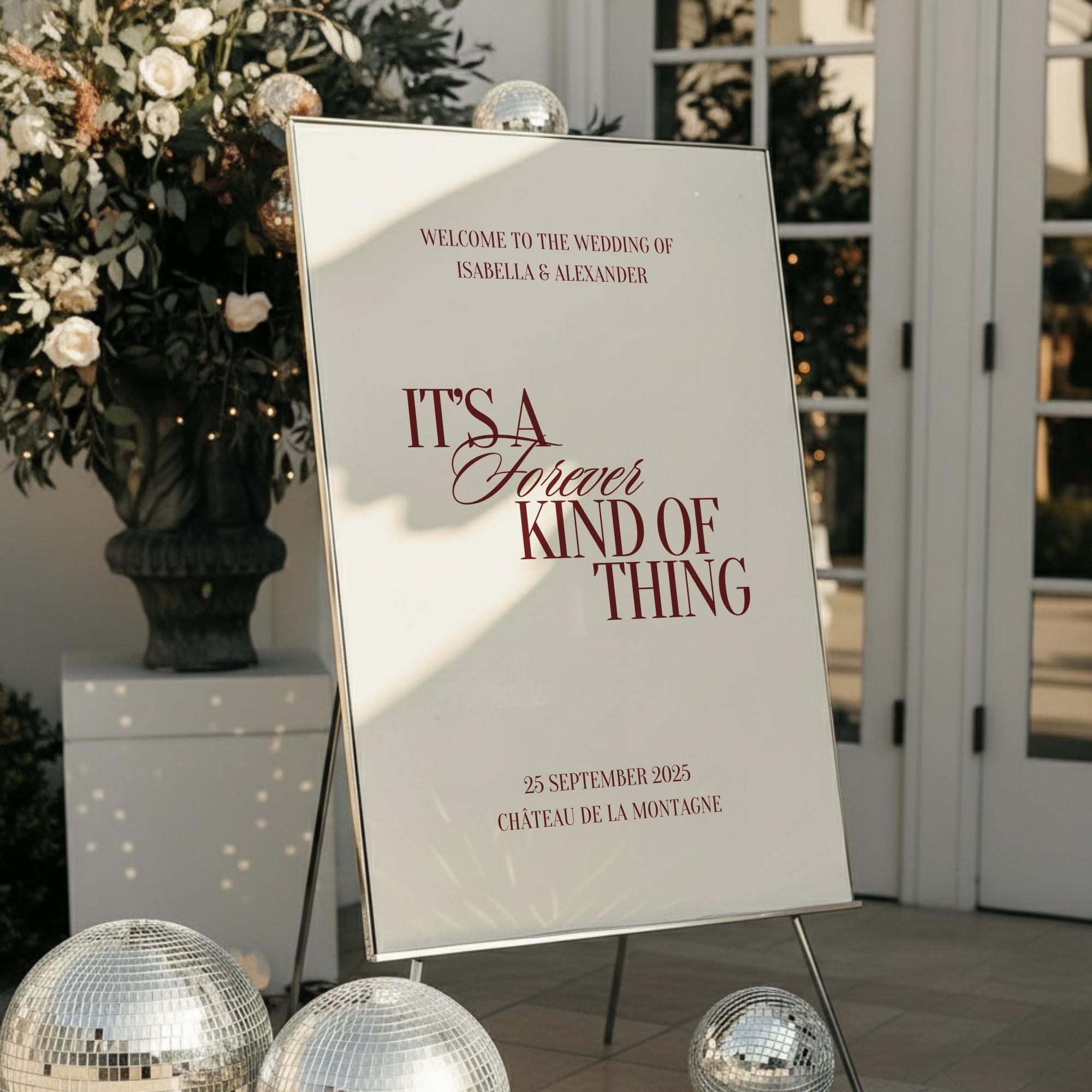 Luxury Old Money Wedding Welcome Sign, Elegant Red and Cream Welcome ...