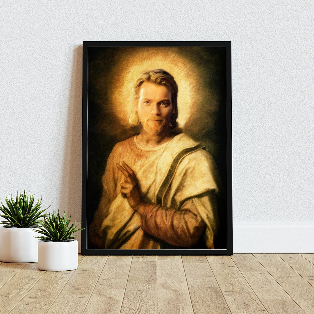 Ewan Mcgregor Jesus Art Print: Space Jesus, Obi Wan Kenobi Inspired - Etsy