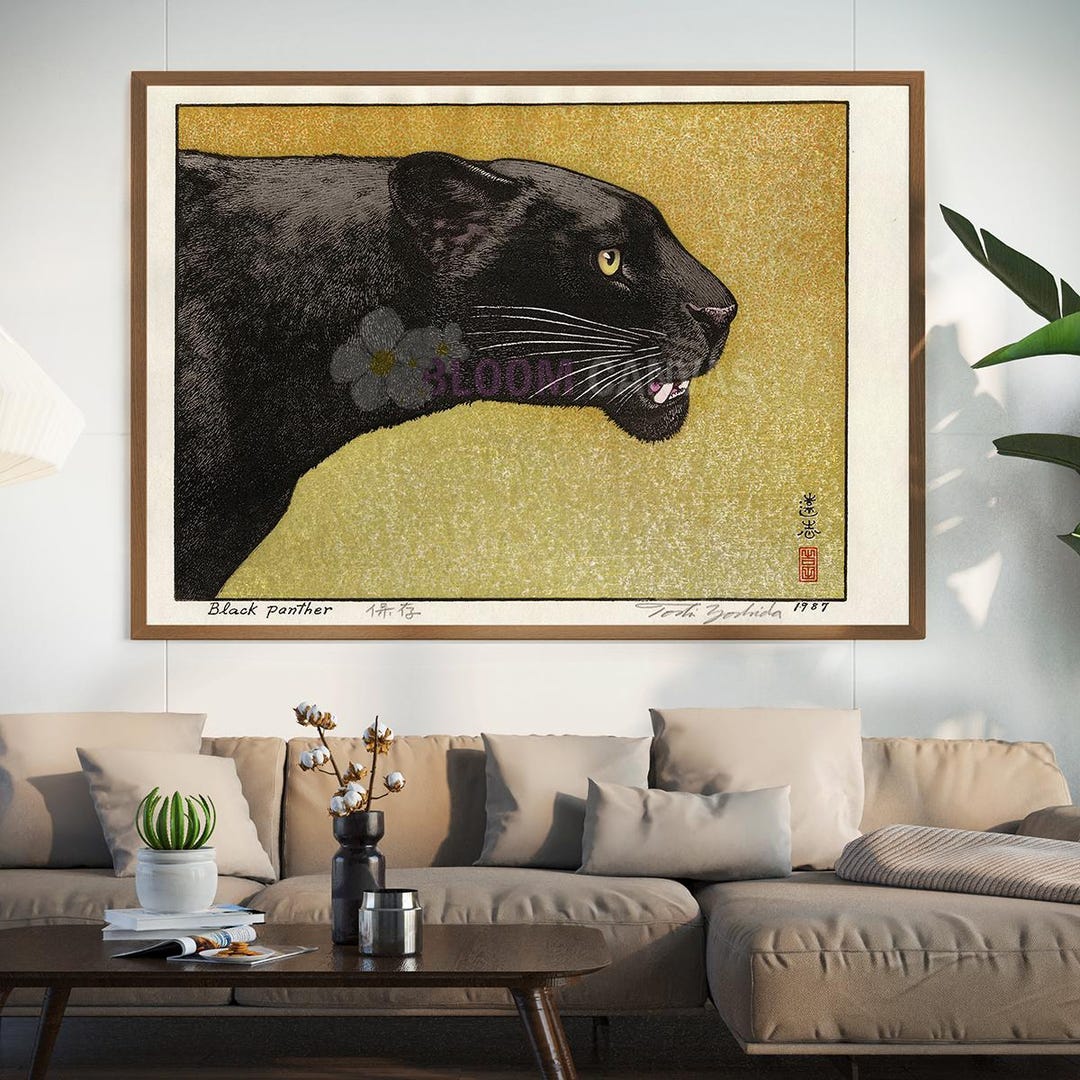 Panther Canvas Art: Black Panther Poster, Cat Lover Gift - Etsy