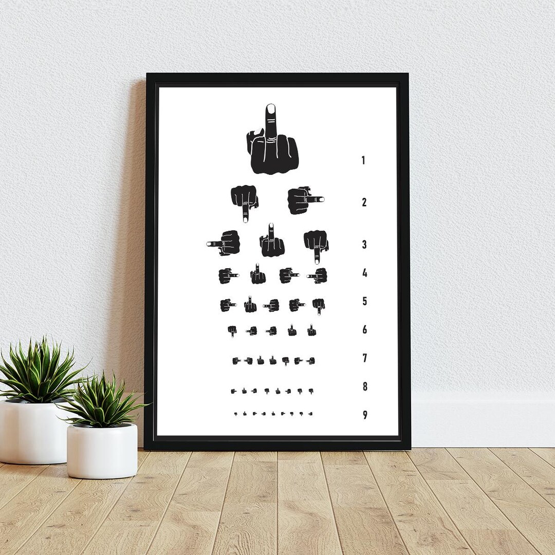 Middle Finger Print, Rude Finger Line Drawing Printable Wall Art, Funny ...
