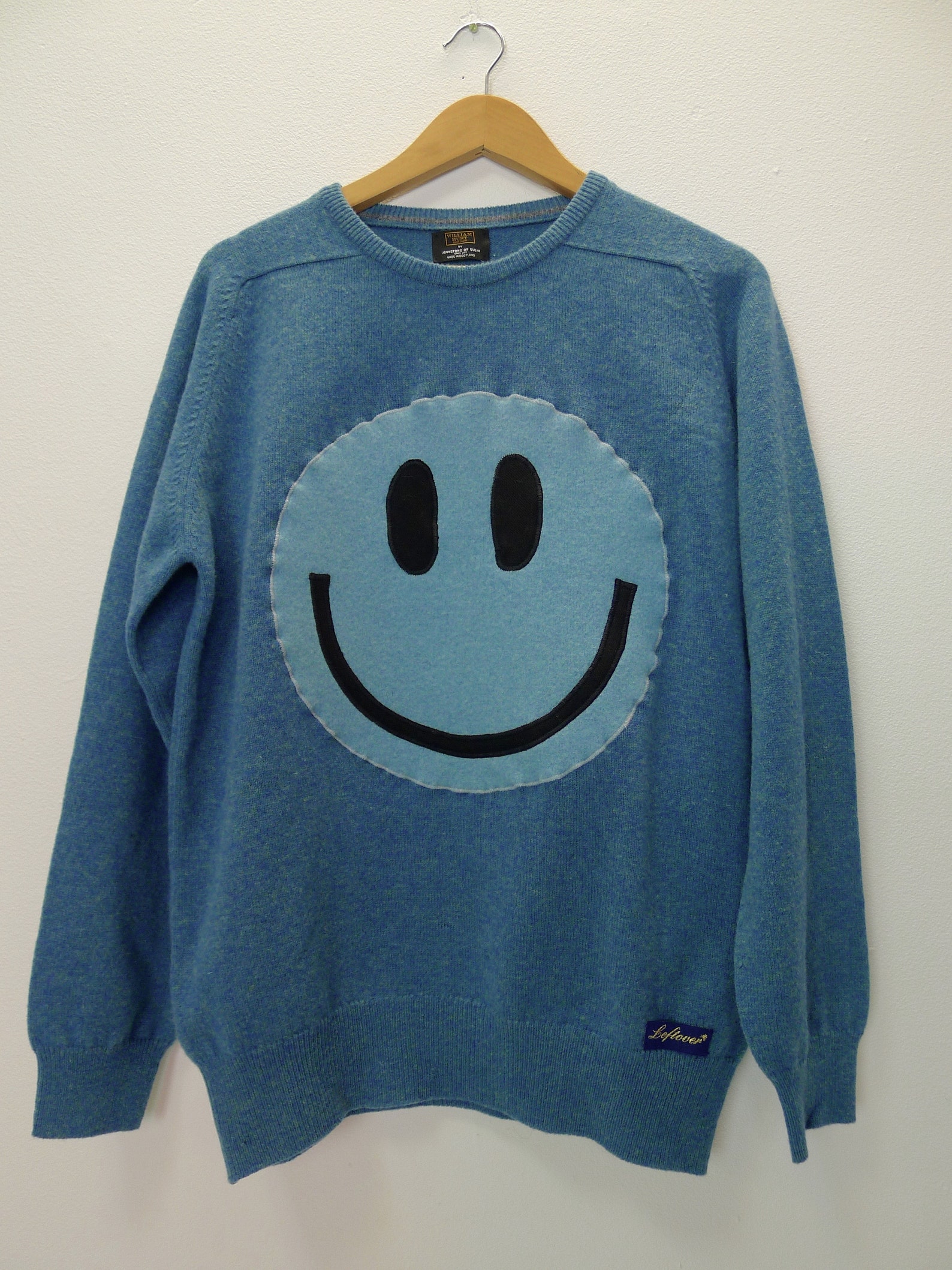 Upcycled Eco Sustainable Acid Smiley Jumper Recycled Wool Sweater Mens ...