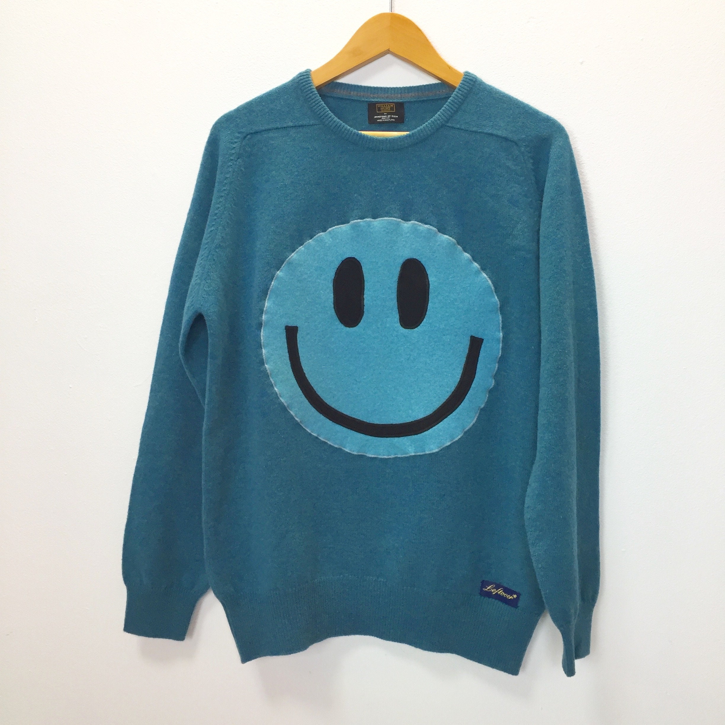 Upcycled Eco Sustainable Acid Smiley Jumper Recycled Wool Sweater Mens ...