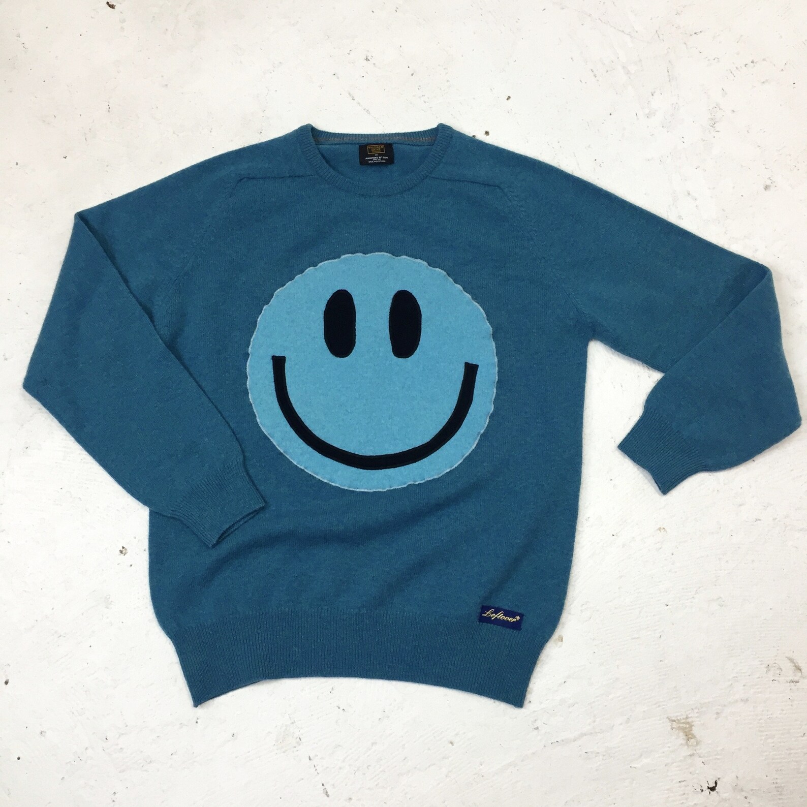 Upcycled Eco Sustainable Acid Smiley Jumper Recycled Wool Sweater Mens ...